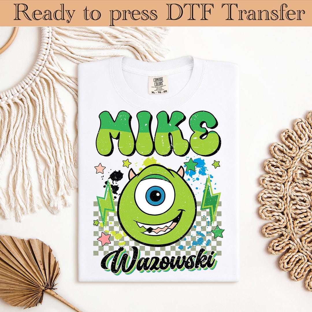 Mike Wazowski DTF Transfer,mickey Ear DTF Transfer,magic Kingdom Shirt ...