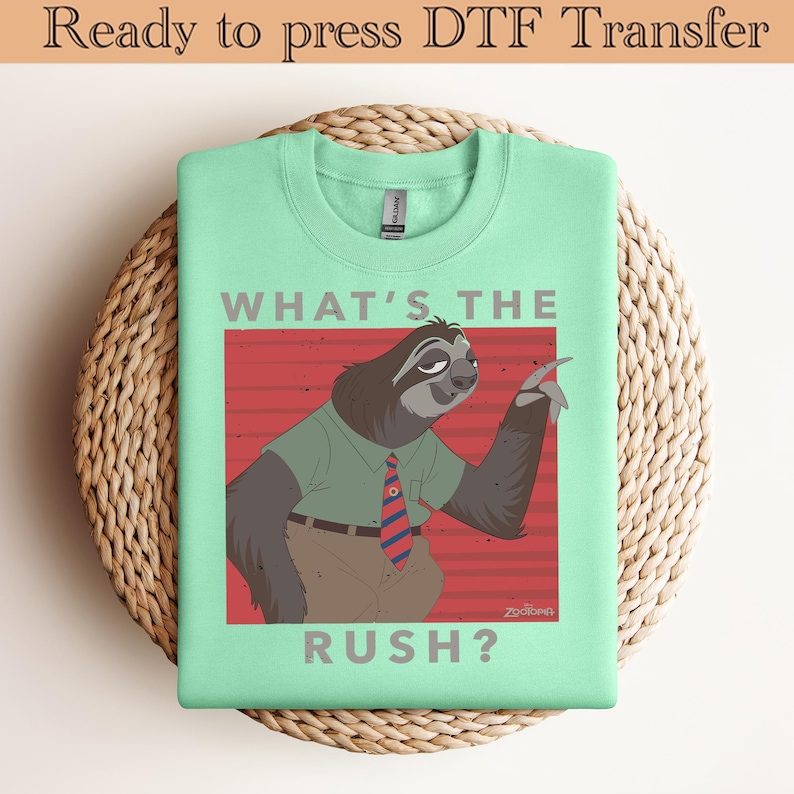 Funny Disney Zootopia Flash What's the Rush DTF Transfer,disney ...
