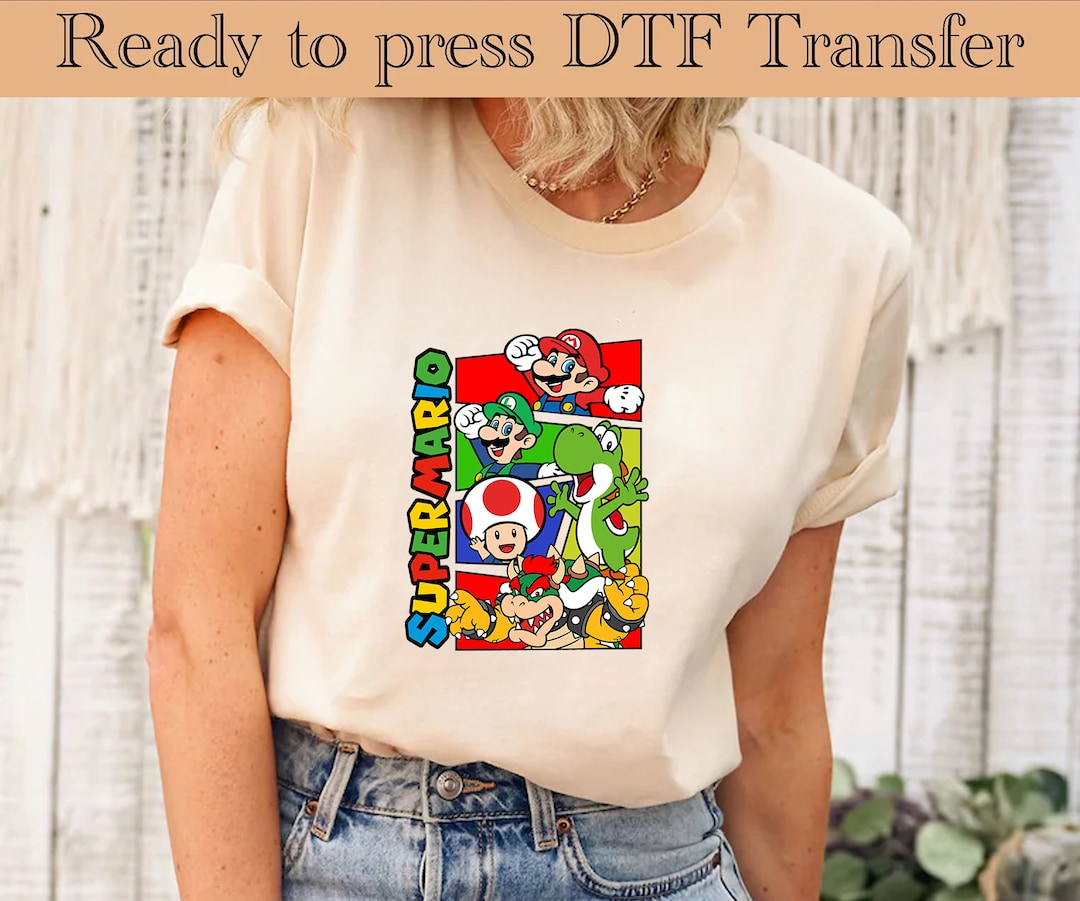 Super Mario DTF Transfer,super Mario Collage DTF ,mario Party Ready to ...
