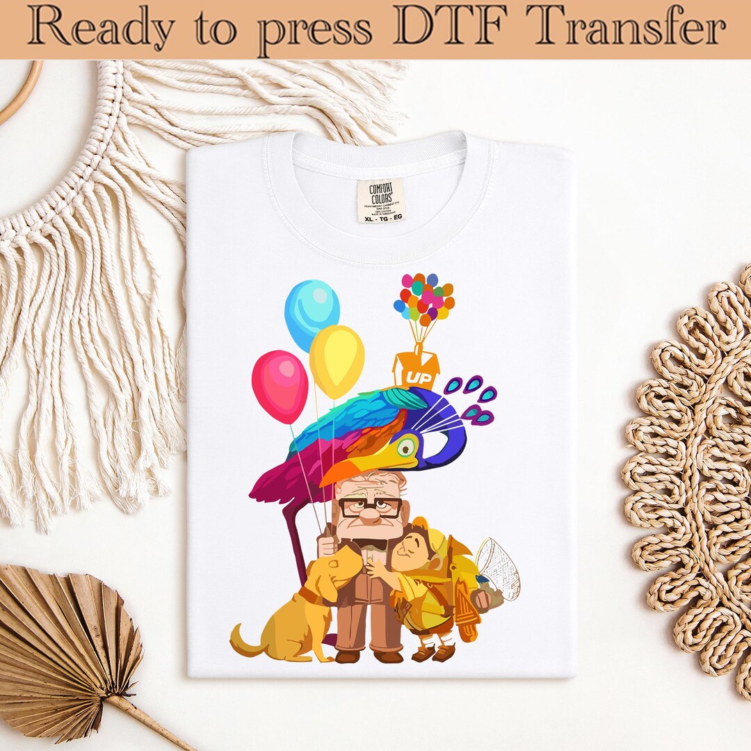 Cute Disney Pixar up Carl Russell Dug Kevin House Balloon Group Dtf ...