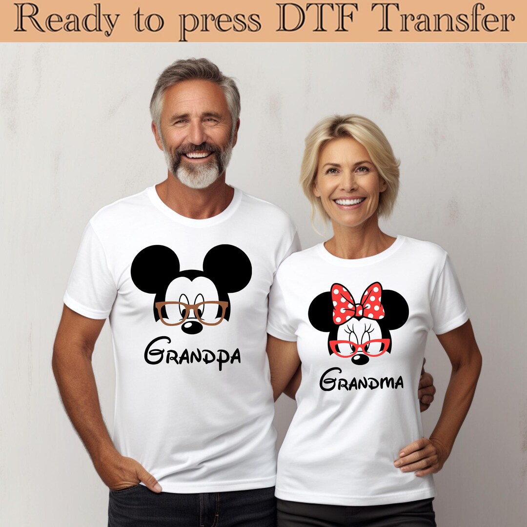 Disney Grandpa and Grandma DTF Transfer, Mickey Grandpa Dtf, Minnie ...