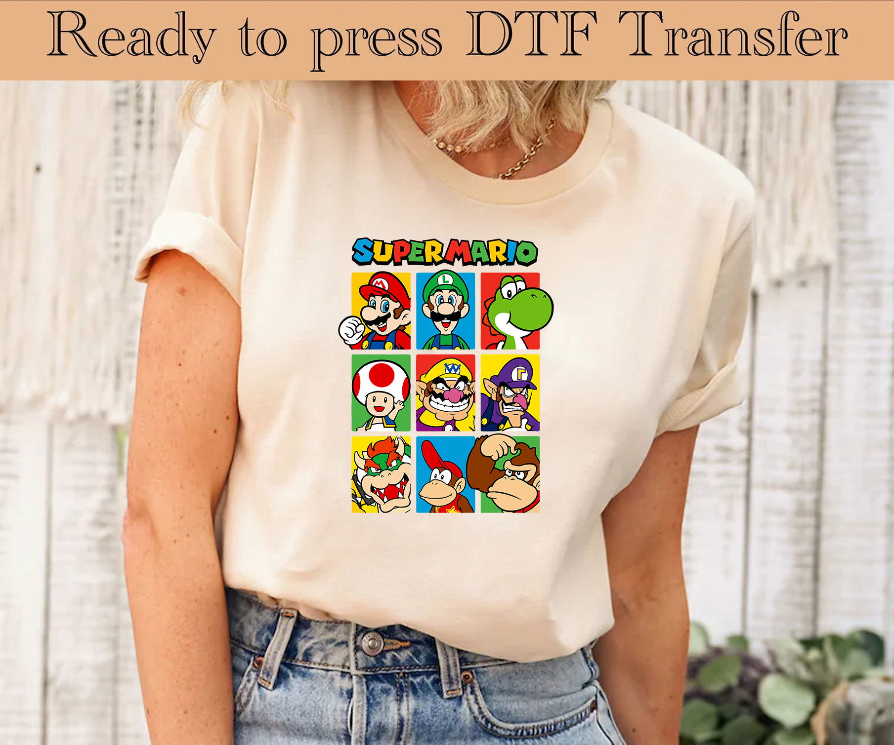 Super Mario DTF Transfer,super Mario Collage Transfer DTF ,mario Party ...