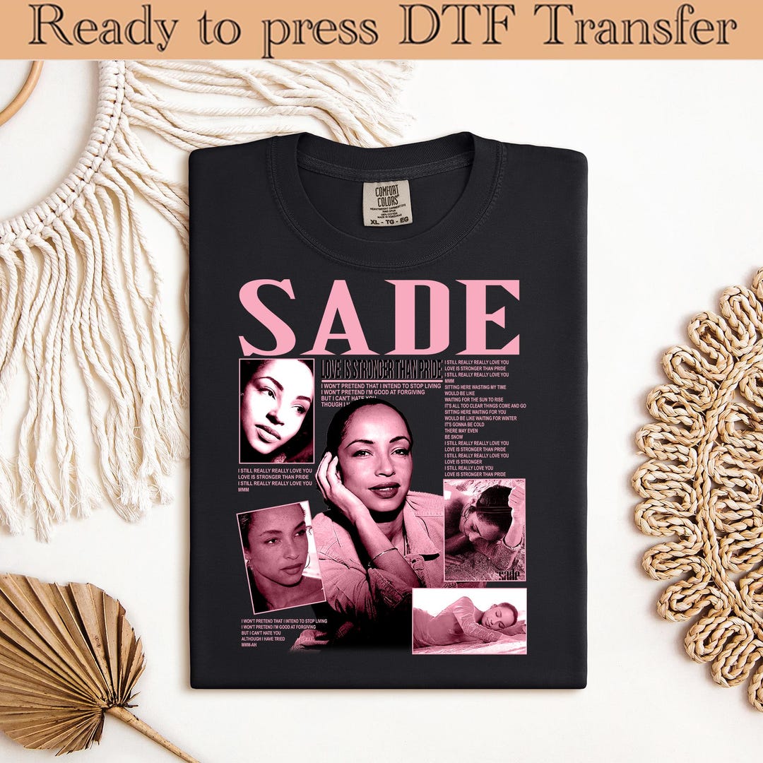 Vintage Sade DTF Transfer, 90s Sade Music DTF, Funny Sade 2025 DTF Men ...