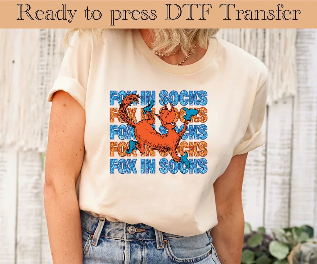 Ready to Press DTF Fox in Socks Direct to Film Transfer DTF Prints - Etsy