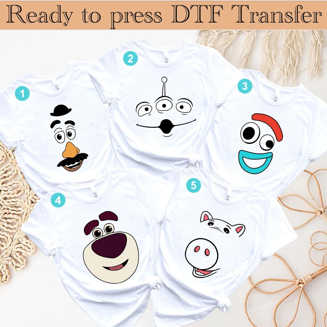 Toy Story Characters Face DTF Transfer, Toy Story Face Dtf,toy Story ...