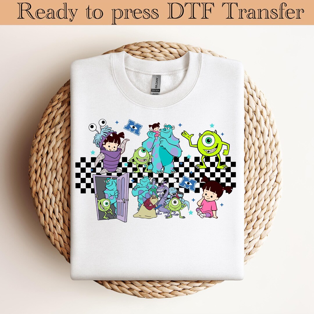 Checkered Monsters DTF, Disney Monster Inc DTF Transfer, Monsters ...