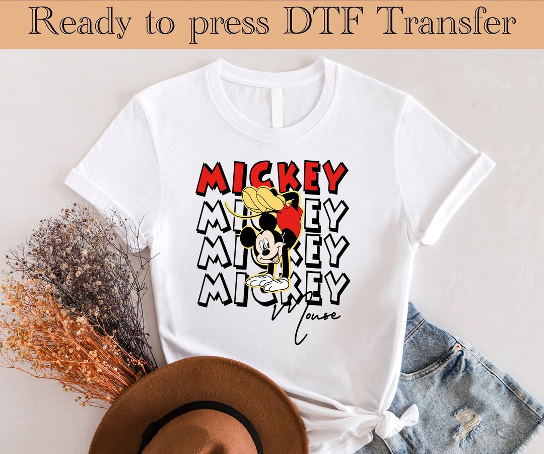 Mickey Ready to Press, Disney DTF Transfer, Smile Mickey Mouse Heat ...