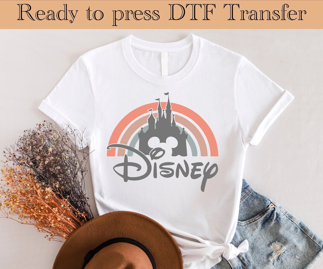Mickey Ready to Press, Disney DTF Transfer, Watercolor Castle Transfer ...