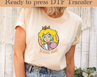 Super Mario and Princess Peach DTF Transfer, Super Mario Party Ready to ...