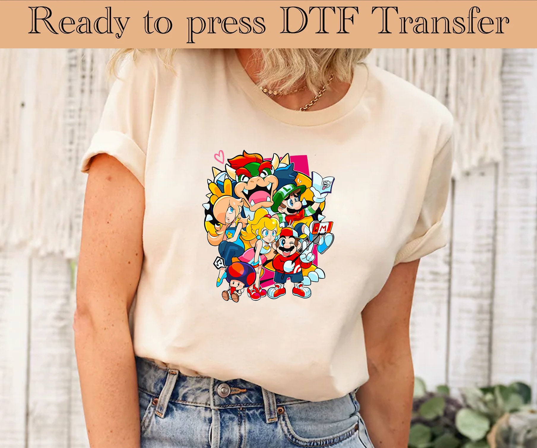 Super Mario DTF Transfer,mario Party Ready to Press,super Mario Gaming ...