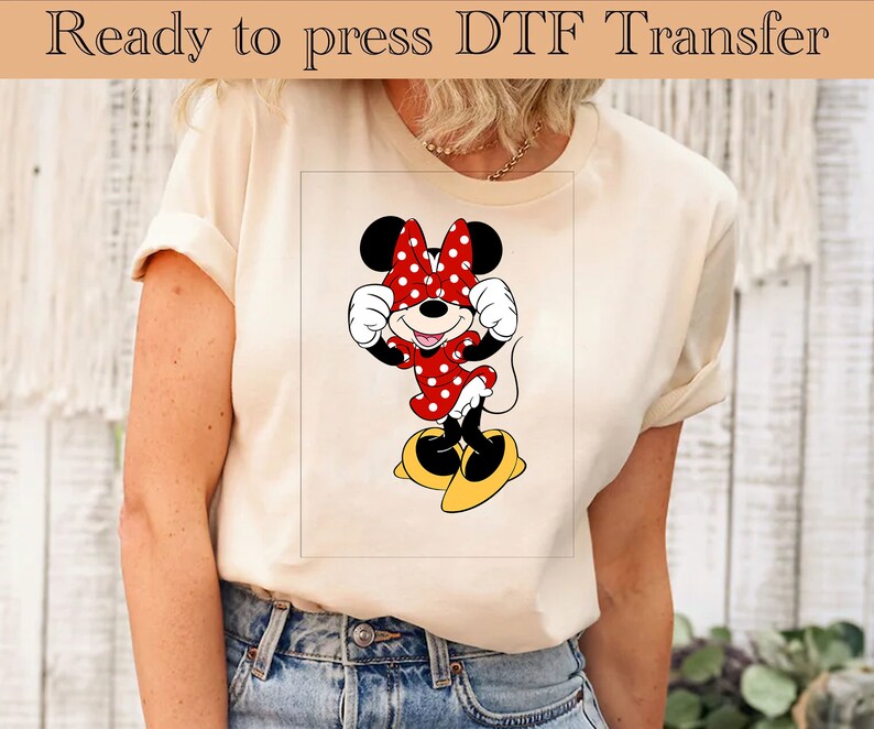 Minnie Mouse DTF Transfers, Heat Press-ready, Minnie Dtf ,hot Peel ...