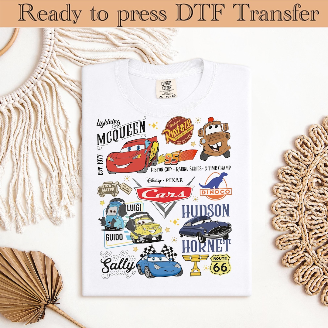 Disney Cars DTF Transfer - Lightning Mcqueen & Friends Iron on - Ready ...