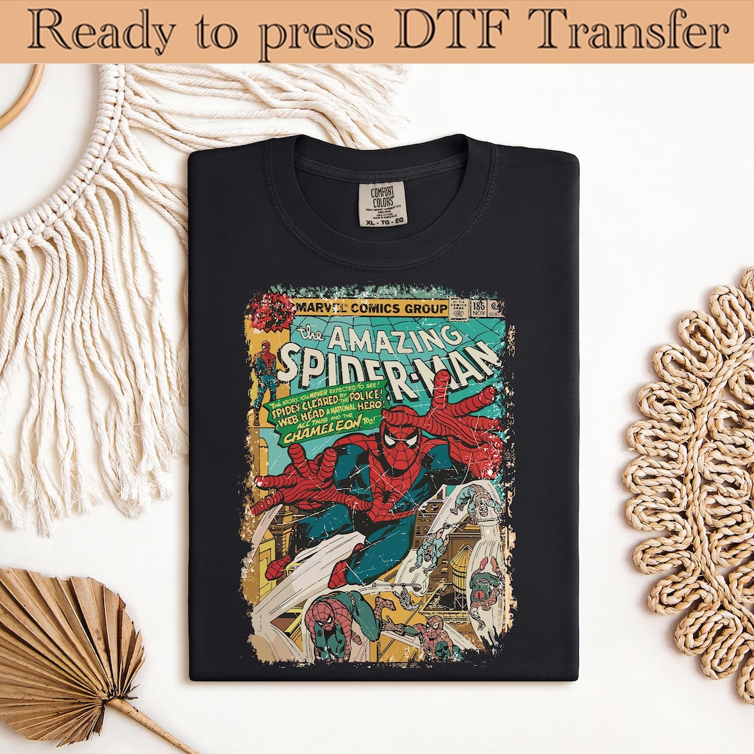 Retro Amazing Spider-man Avenger Superhero Dtf Transfer, Marvel ...