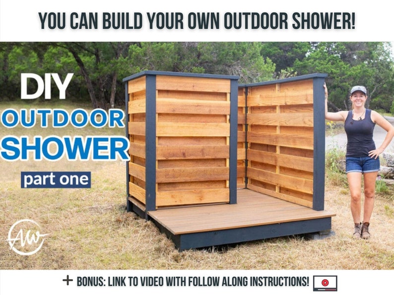 Outdoor Shower Plans / Printable PDF Woodworking Plans / DIY Outdoor ...