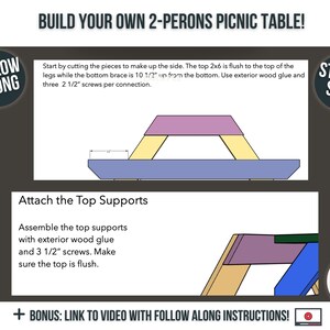 DIY Two Person Picnic Table Plans / Digitial DIY Woodworking Furniture ...