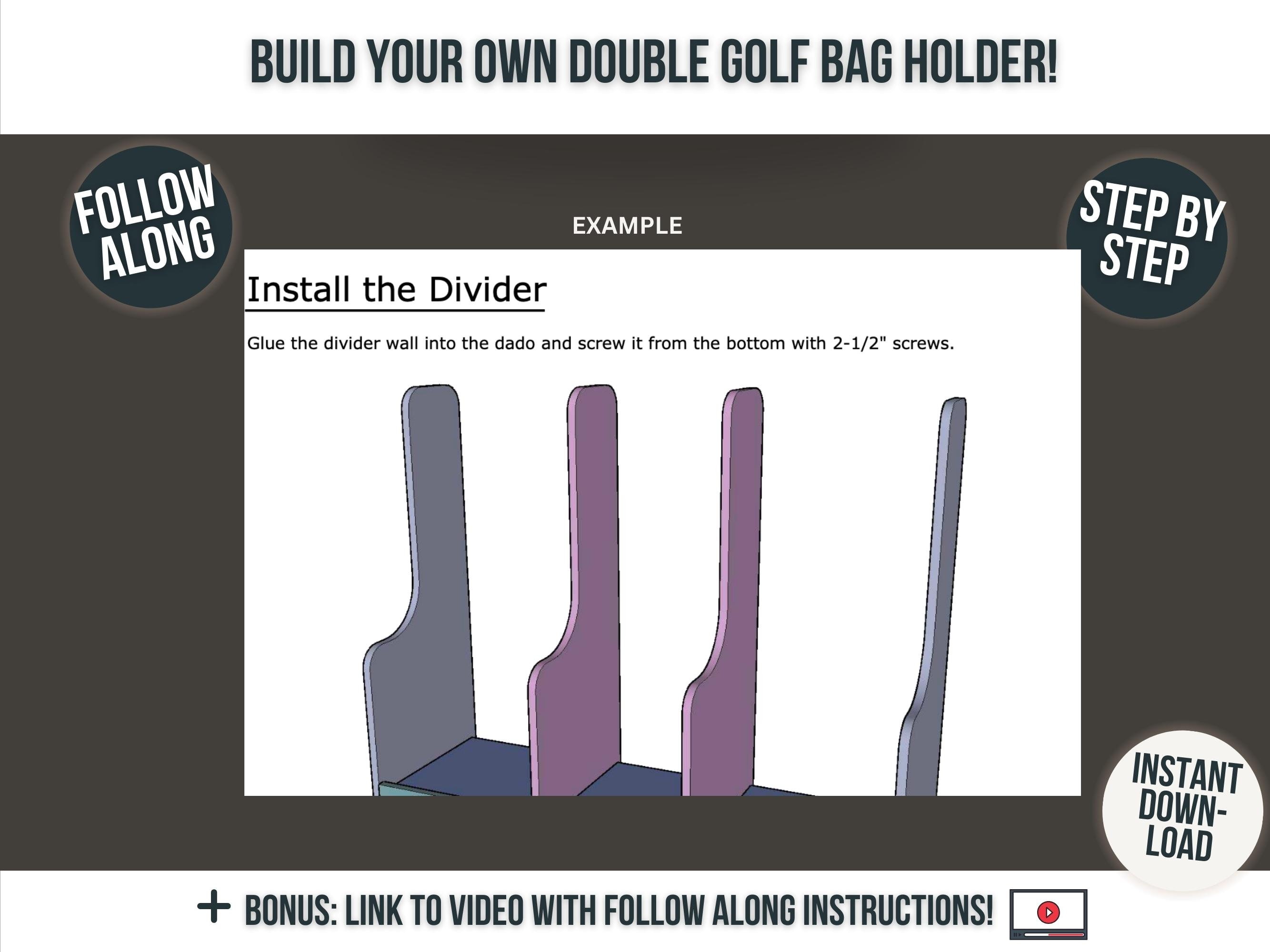 Golf Bag Rack Plans - Double / Printable PDF Woodworking Plans / DIY ...