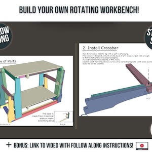 Rotating Workbench Plans and Template / Printable Digital Woodworking ...