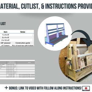 Rolling Lumber Cart Plans / DIY Mobile Wood Storage Plans / Digital ...