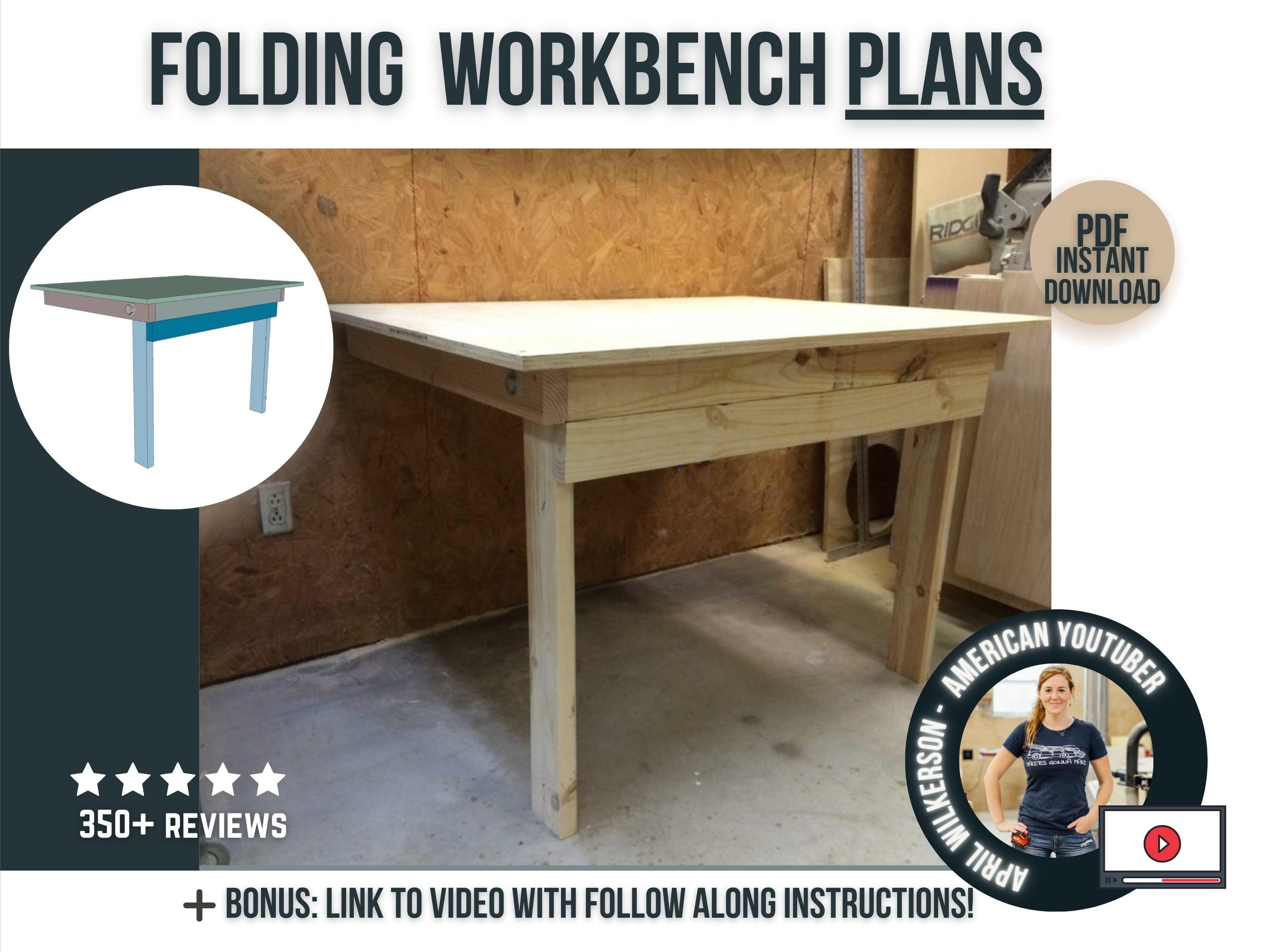 Folding Workbench Plans / Digital Woodworking Plans / DIY Folding ...