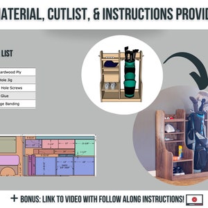 Golf Bag Rack Plans Single / Printable PDF Woodworking Plans / DIY Golf ...