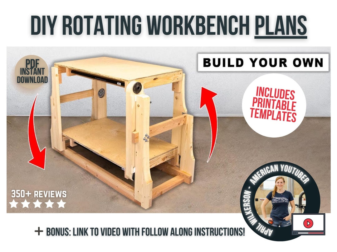 Rotating Workbench Plans and Template / Printable Digital Woodworking ...
