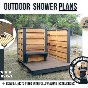 Outdoor Shower Plans / Printable PDF Woodworking Plans / DIY Outdoor ...