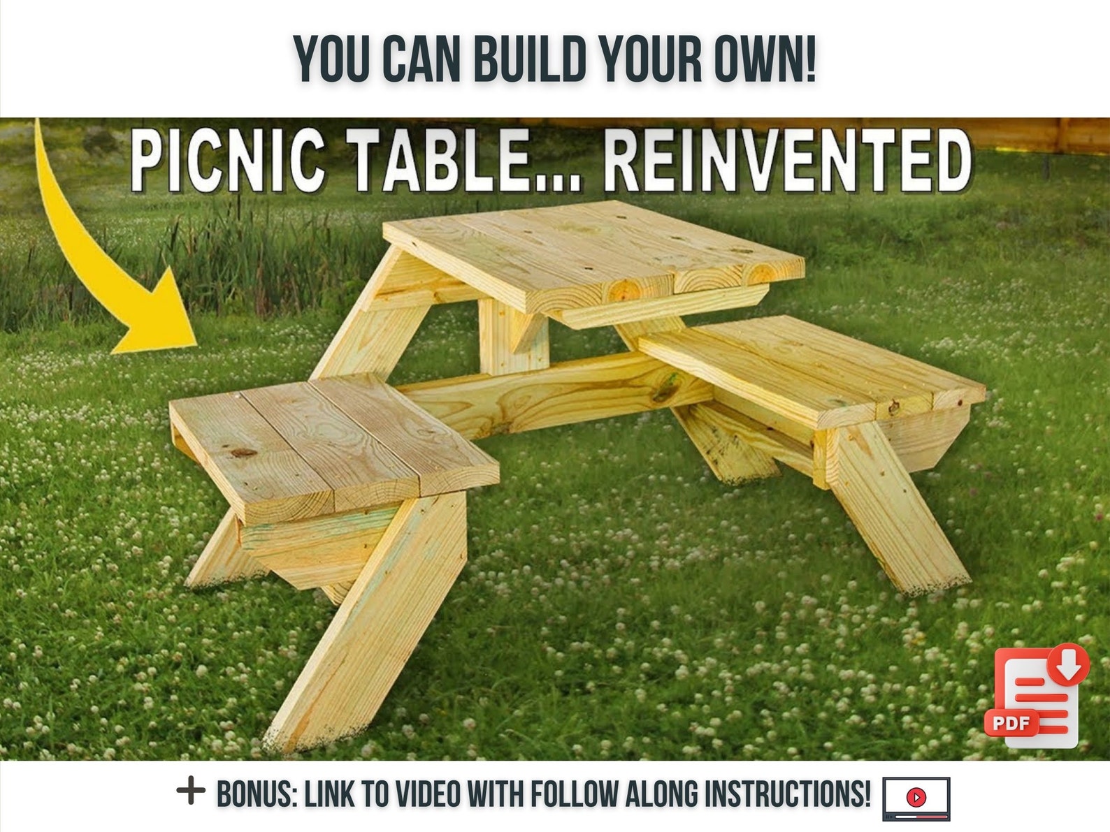 DIY Two Person Picnic Table Plans / Digitial DIY Woodworking Furniture ...