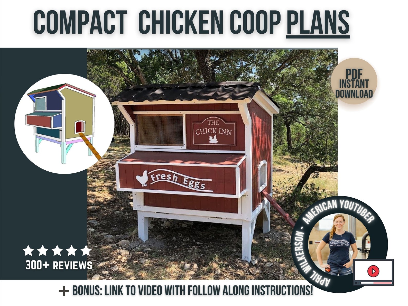 Chicken Coop Plans - Compact / PDF Digital DIY Plans / Downloadable ...