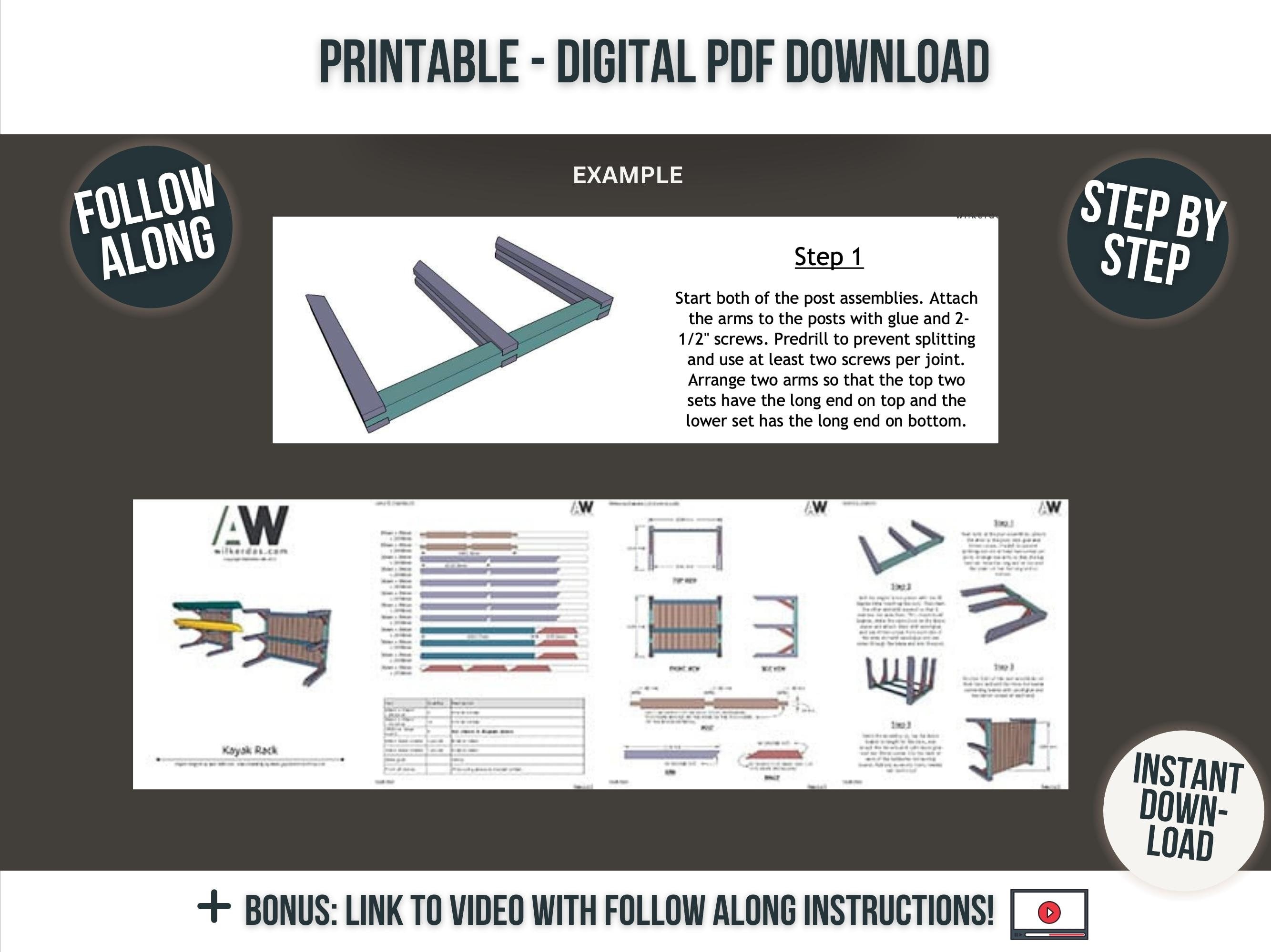 Kayak Storage Rack Plans / Digital Download Woodworking Plans / DIY ...