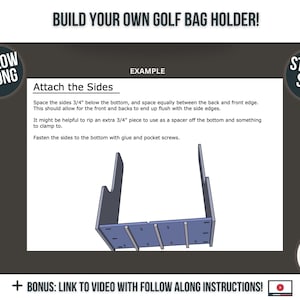 Golf Bag Rack Plans Single / Printable PDF Woodworking Plans / DIY Golf ...