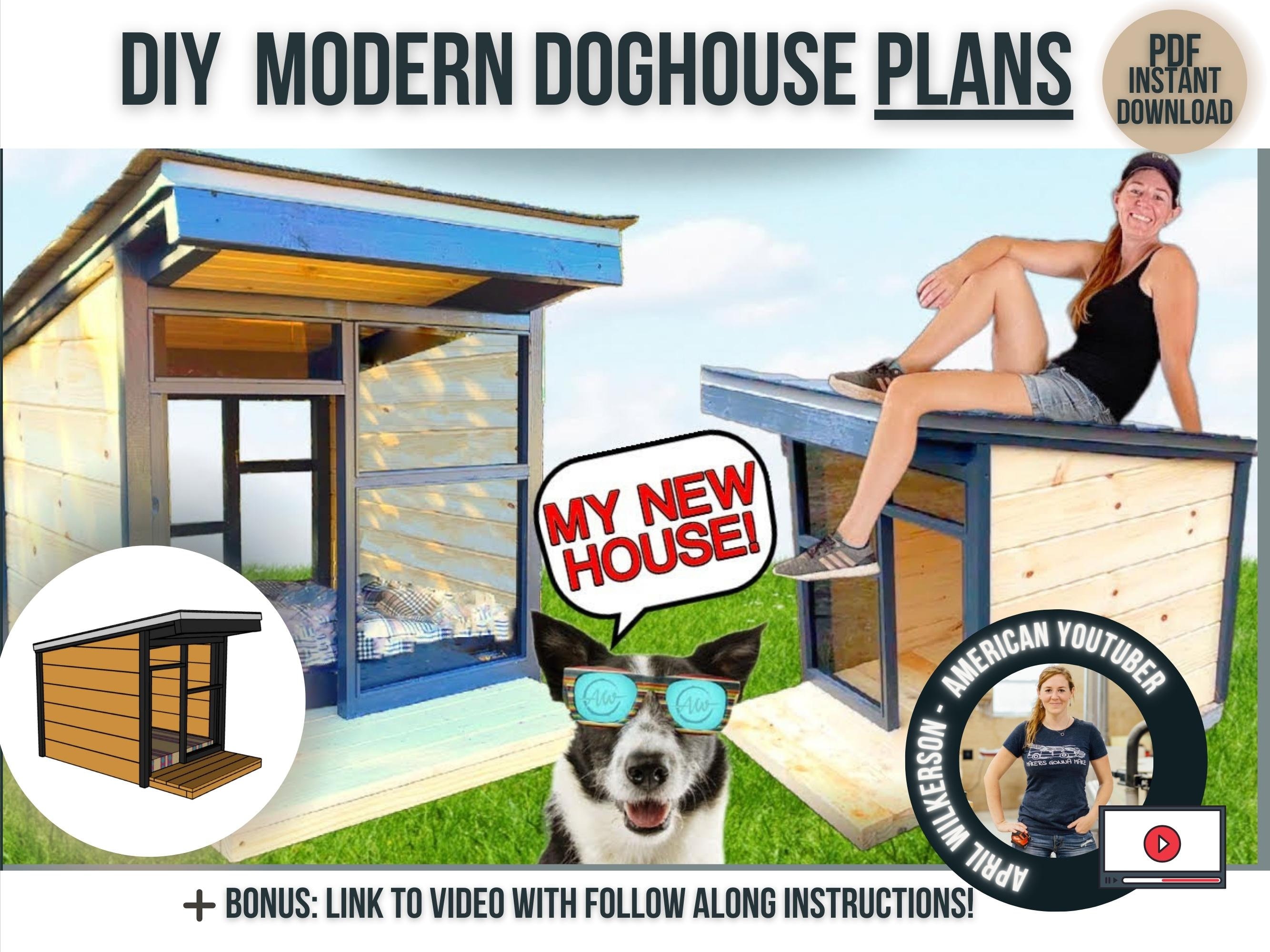 Modern Doghouse Plans /digital Download DIY Woodworking Plans ...