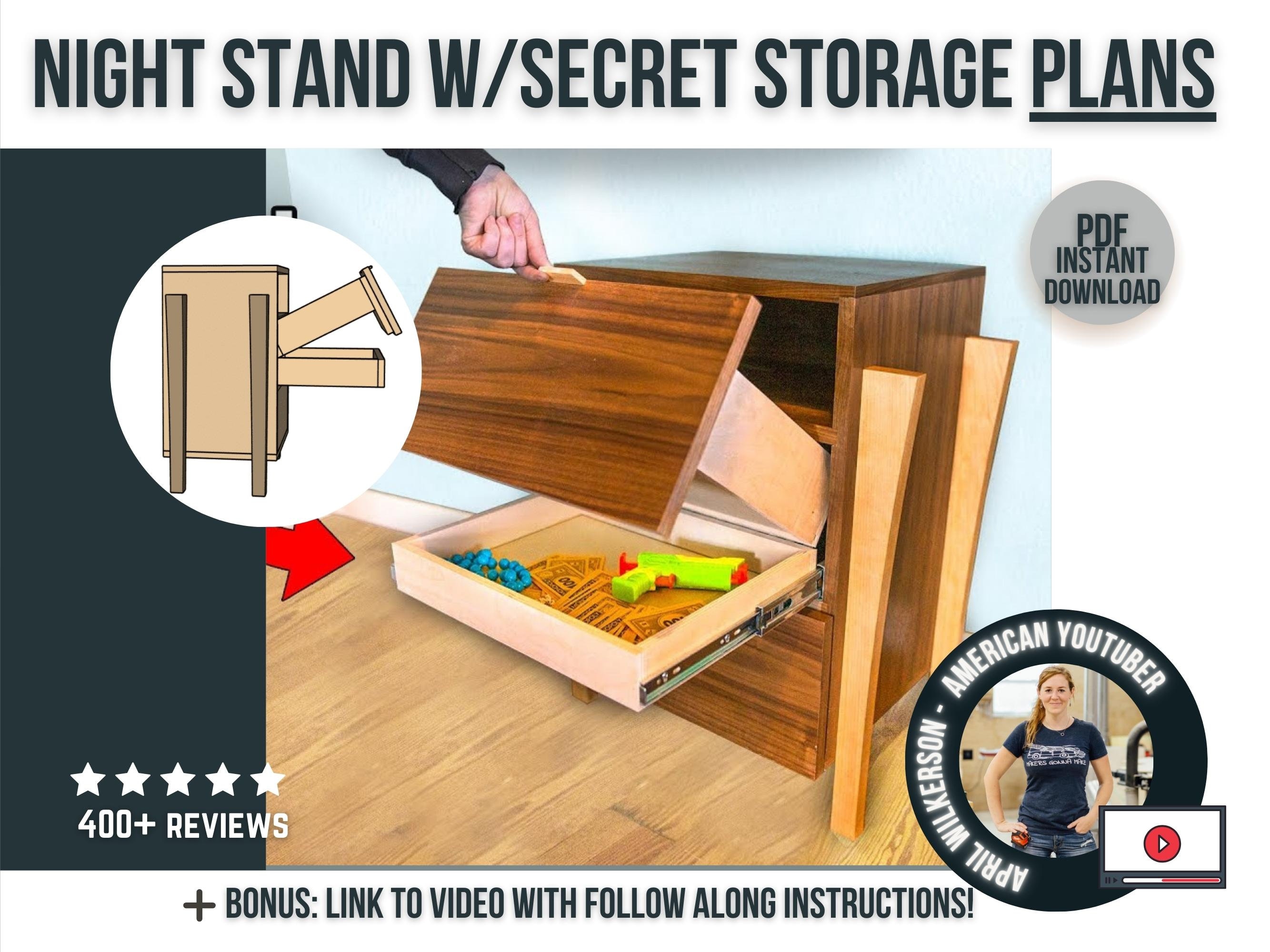 DIY Nightstand Plans With Secret Compartment / Concealment Furniture ...