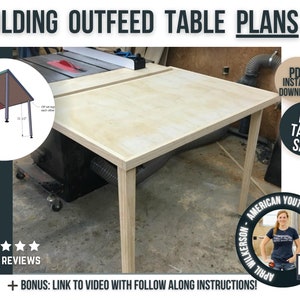 Folding Outfeed Table Plans for Table Saw / Printable Digital ...