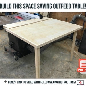 Folding Outfeed Table Plans for Table Saw / Printable Digital ...