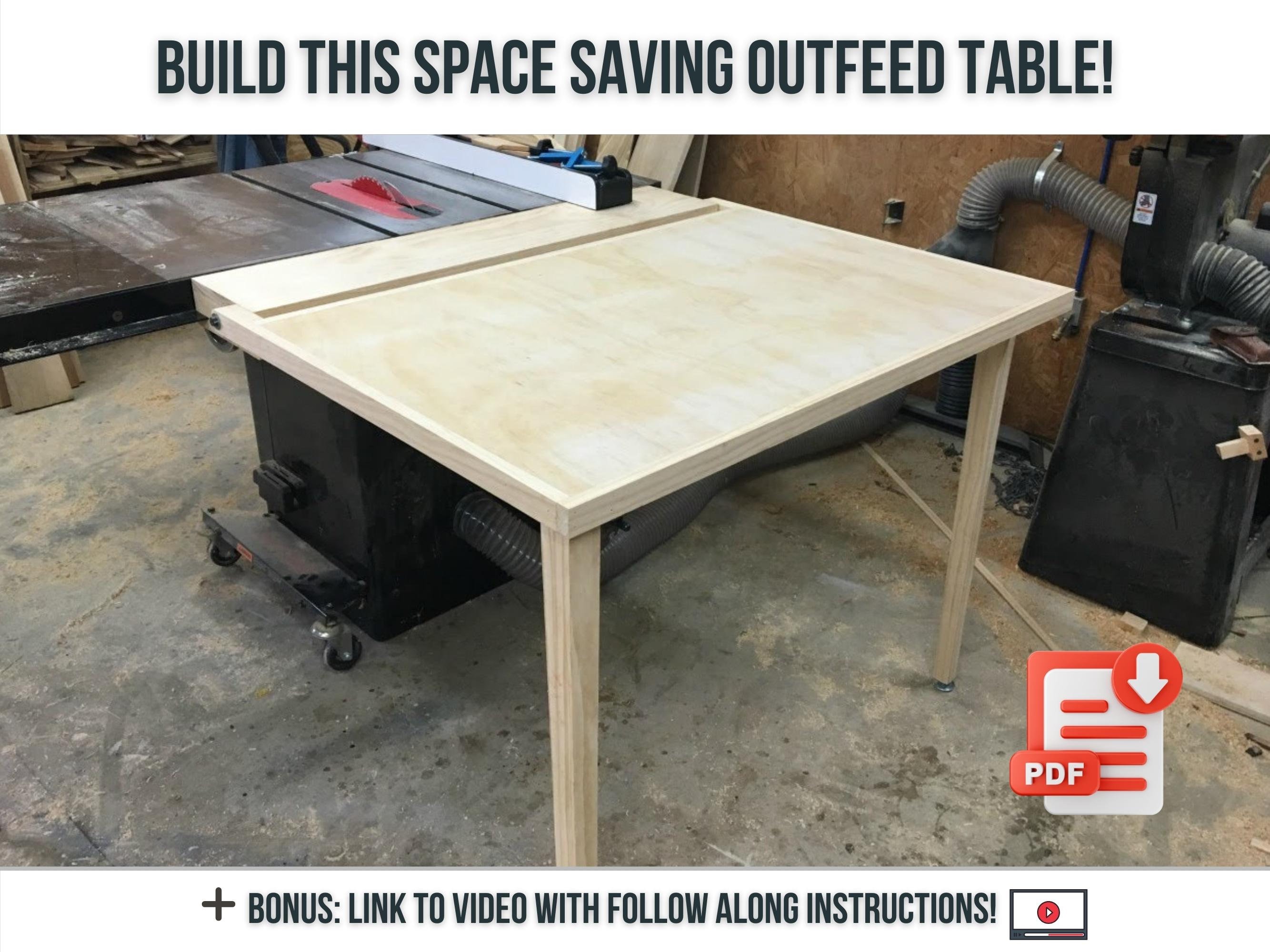 Folding Outfeed Table Plans for Table Saw / Printable Digital ...