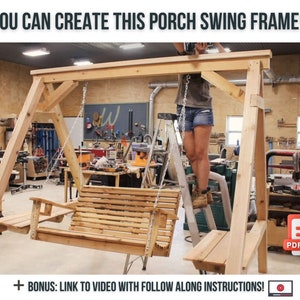 Porch Swing Frame Plans / Digital DIY Woodworking Plans / Printable ...