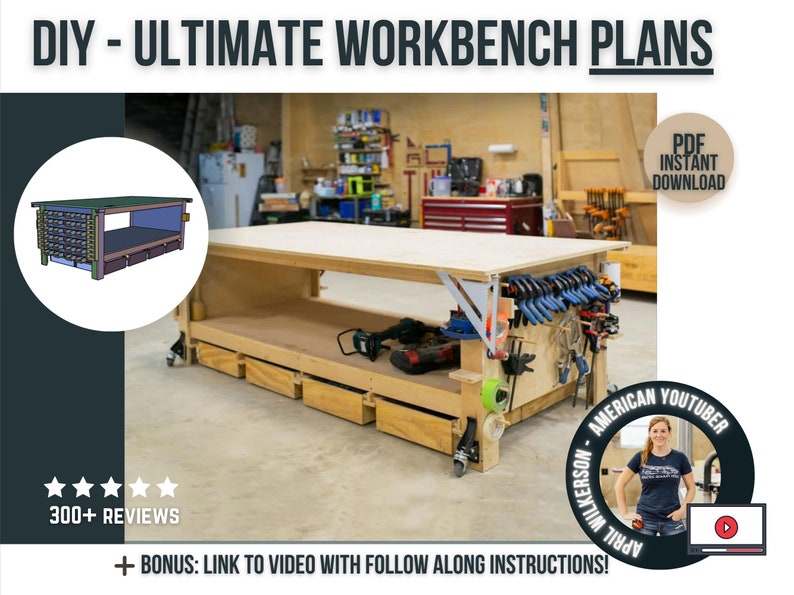 Ultimate DIY Workbench Plans / Digital Woodworking Table Plans ...