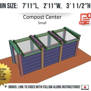 Compost Bin Plans Small / Digital Download Gardening Plans / DIY ...