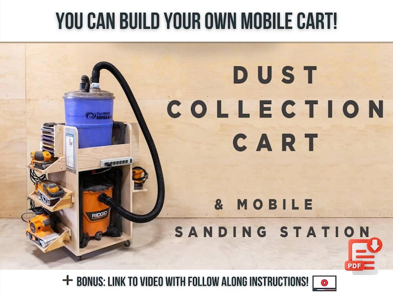 Dust Collection Cart Plans / Printable Digital Woodworking Plans / DIY ...
