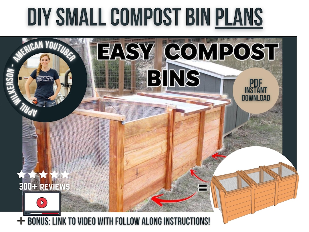Compost Bin Plans Small / Digital Download Gardening Plans / DIY ...