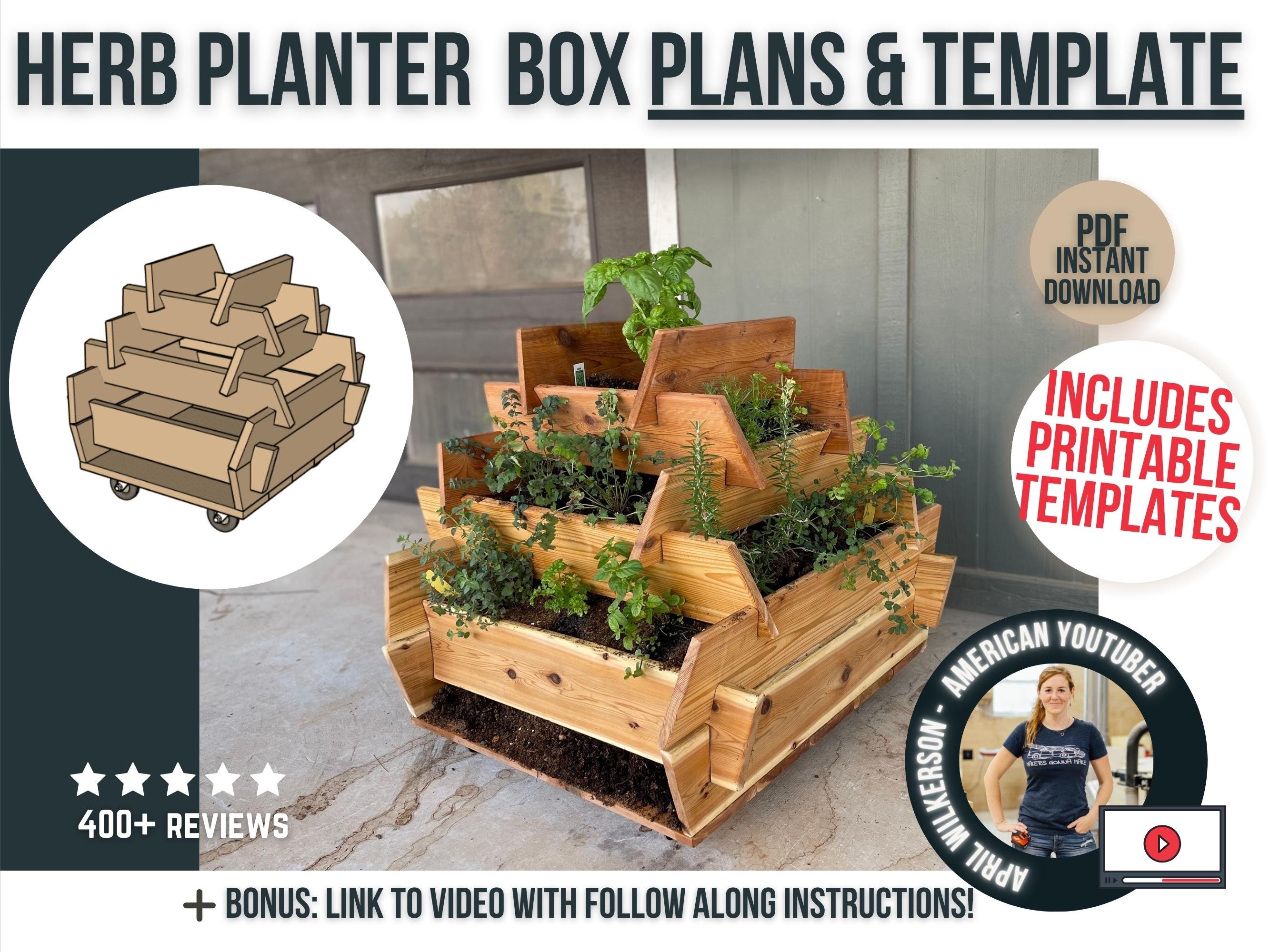 Herb Planter Box Plans / Pyramid Shaped Planter Box for Herbs or ...