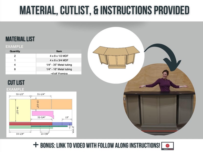 DIY Foldable Bar Plans / Portable Bar Blueprints / Mobile Bar on Wheels ...