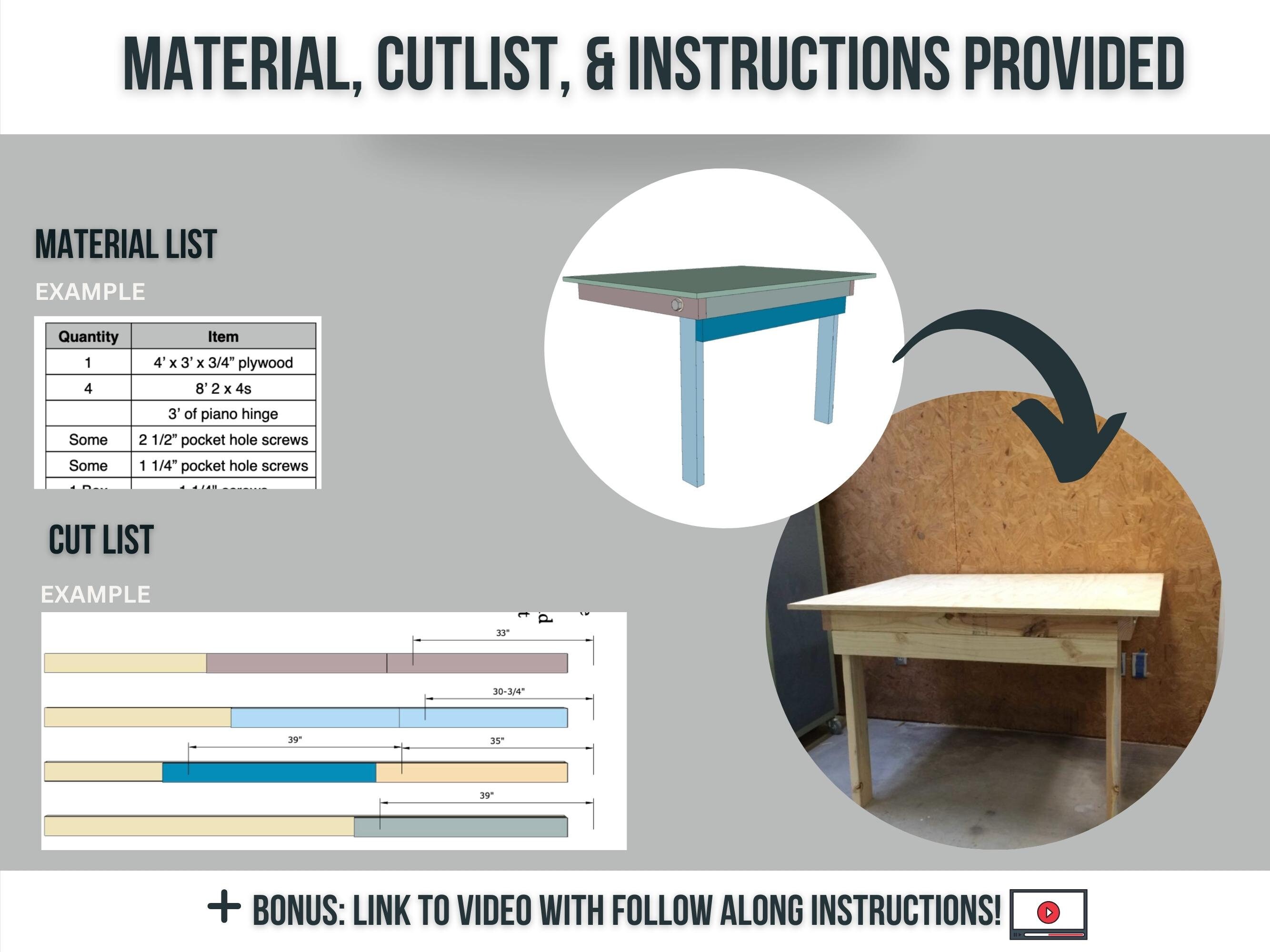 Folding Workbench Plans / Digital Woodworking Plans / DIY Folding ...