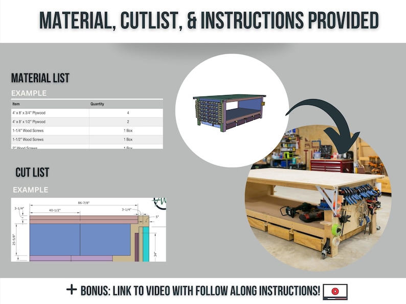 Ultimate DIY Workbench Plans / Digital Woodworking Table Plans ...