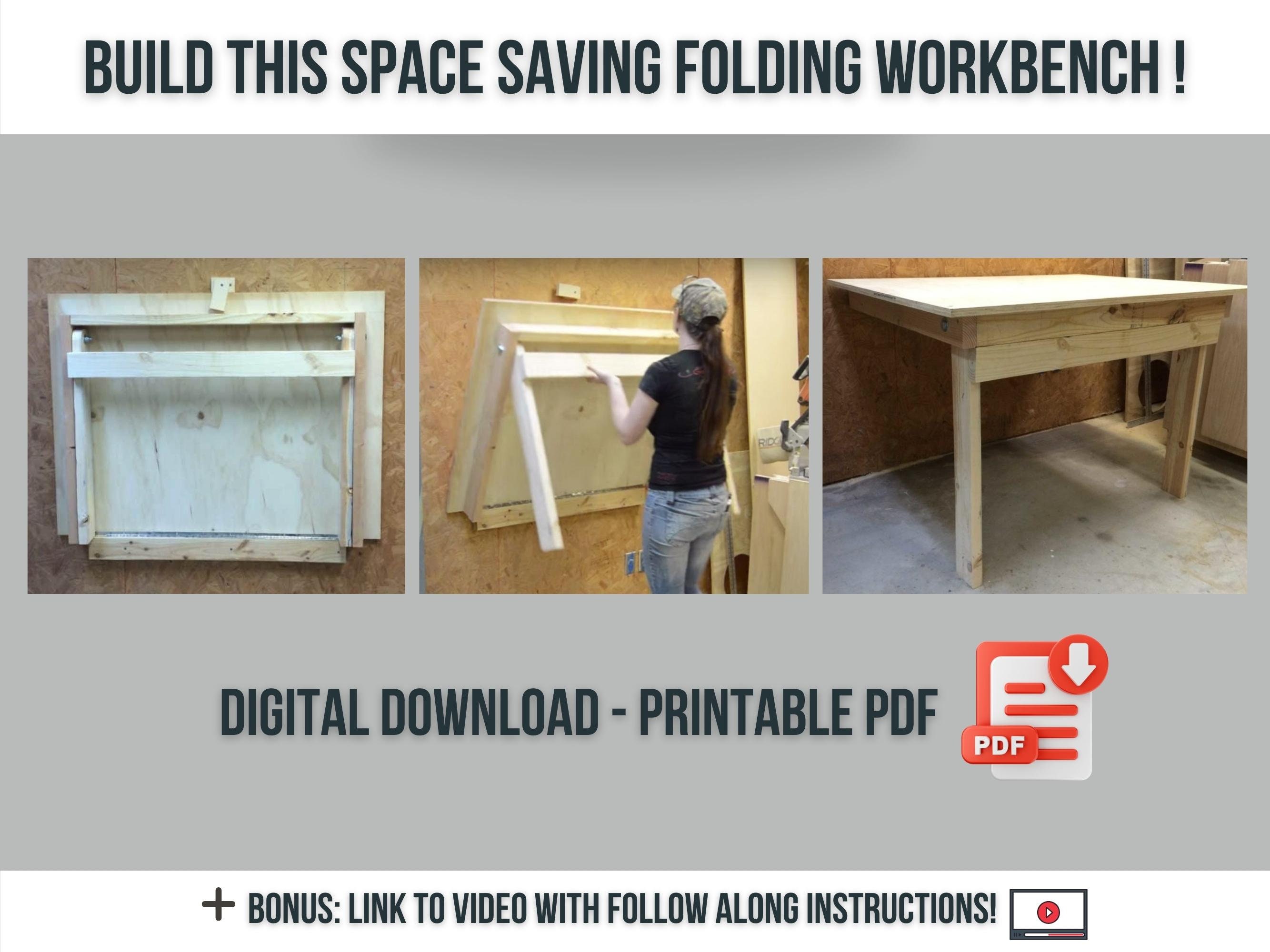 Folding Workbench Plans / Digital Woodworking Plans / DIY Folding ...