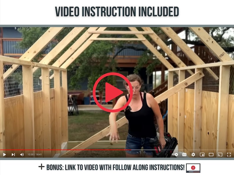 Large Chicken Coop Plans / Printable PDF Woodworking Plans / DIY Large Chicken Coop Plans for ...