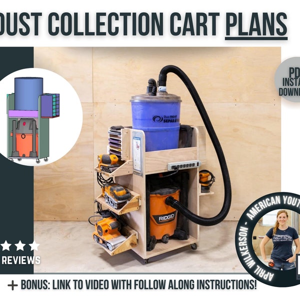Dust Collection Cart Plans / Printable Digital Woodworking Plans / DIY ...