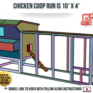 Chicken Coop Run Plans / Printable Digital Pdf Woodworking Plans ...