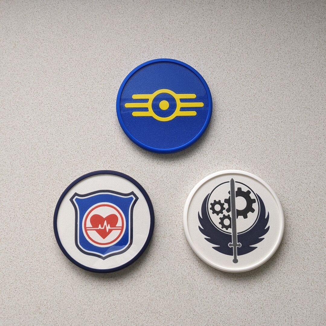 3D Printed Coasters Fallout Faction Themed , High Quality With Perspex ...
