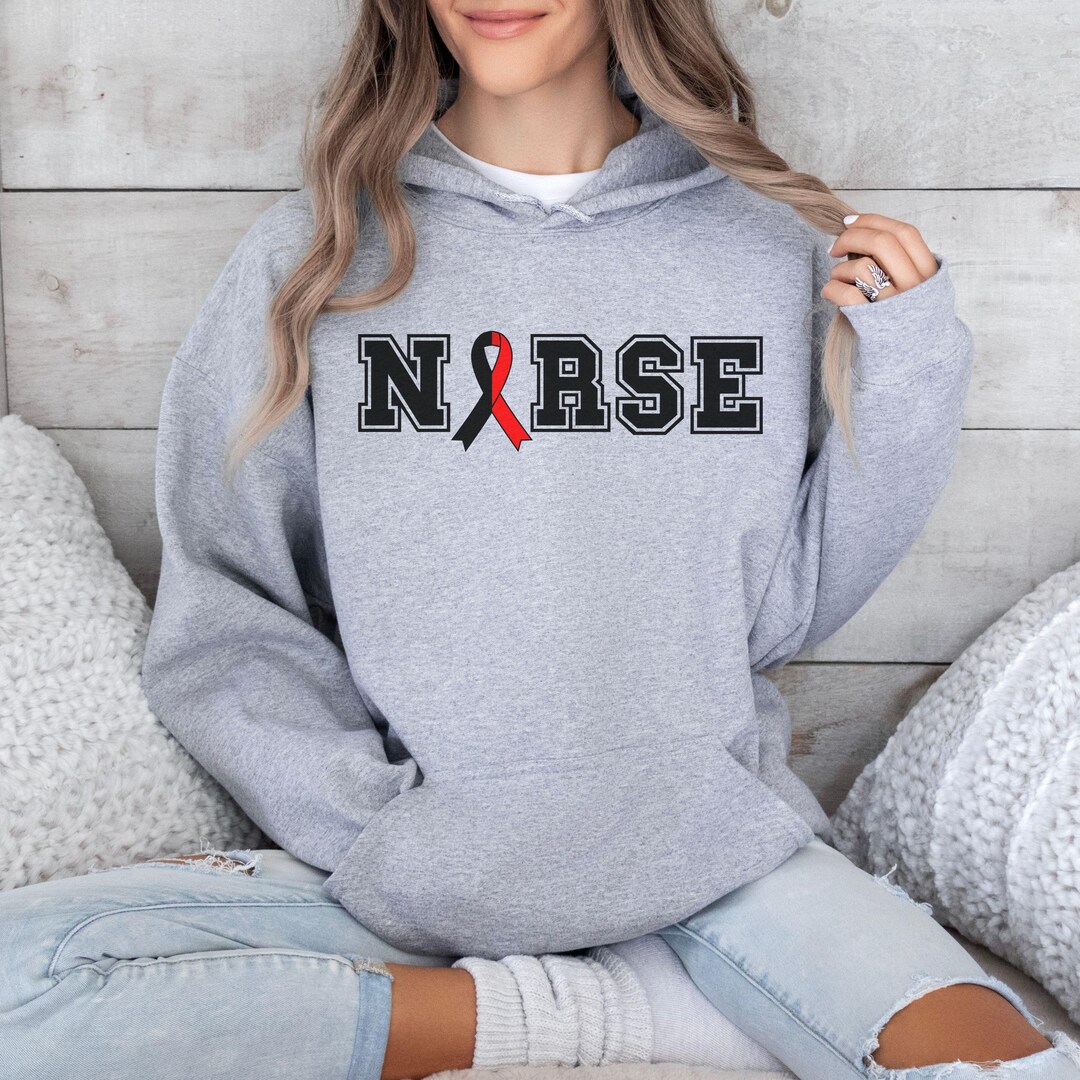Nurse Violence Against Healthcare Workers Awareness Hoodie,red & Black ...